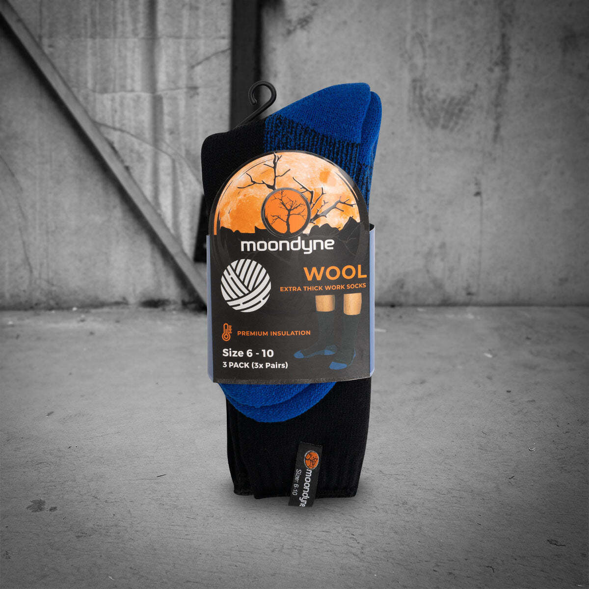Moondyne Premium Wool Sock 3 Pair Pack - SafetyHQ